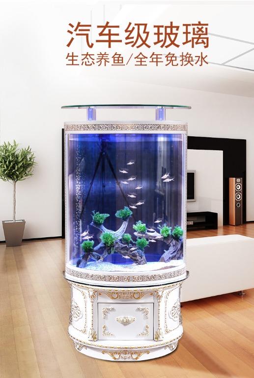 Semi-circular fish tank, aquarium, large living room, ecological, water ...
