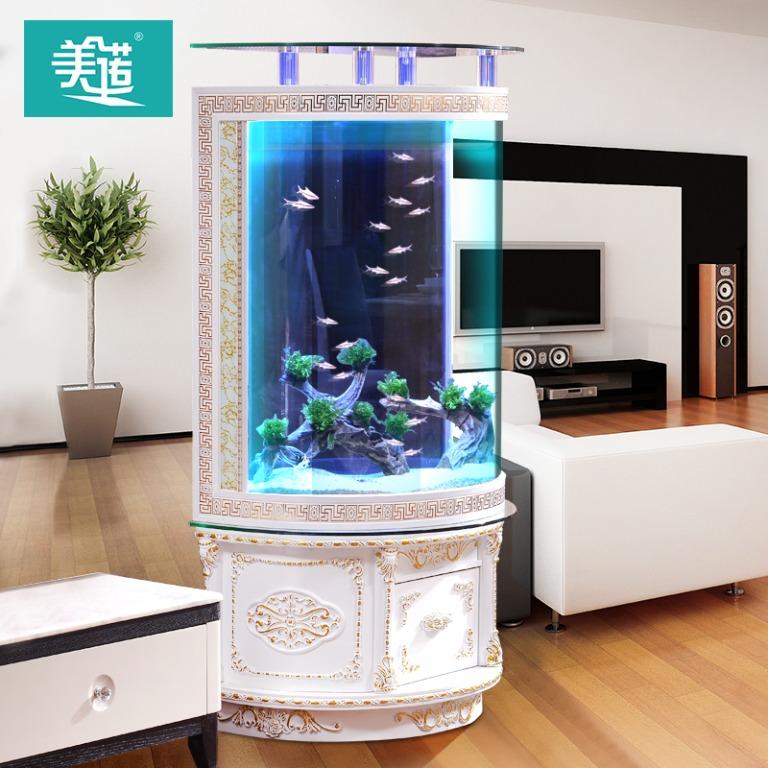 Semi-circular fish tank, aquarium, large living room, ecological, water ...