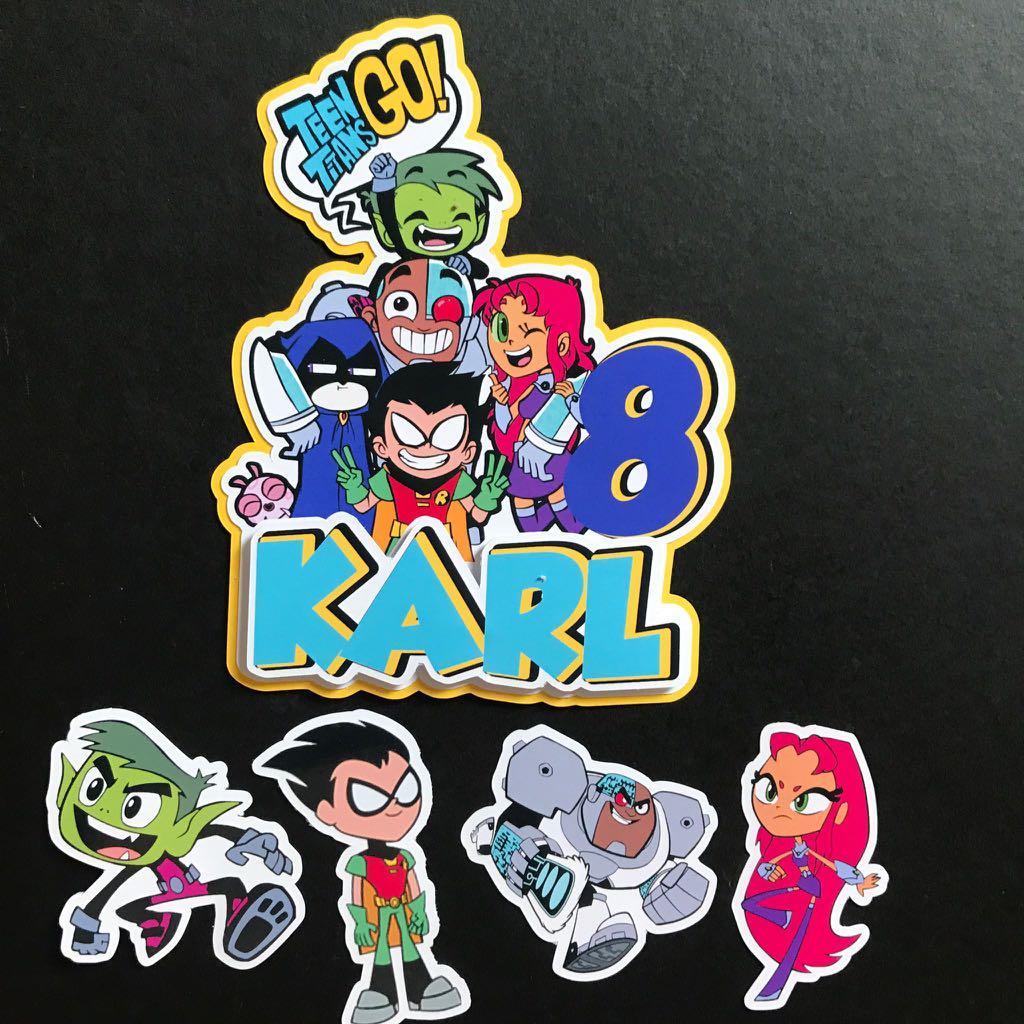 Teen Titans Cake Topper, Cupcake Topper, Birthday Party, Teen Titans ...