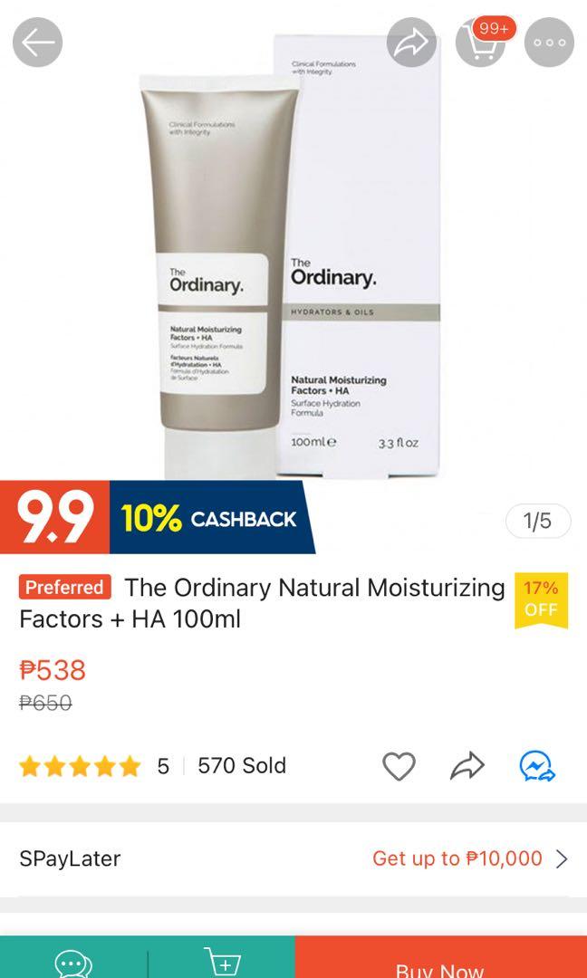The ordin natural moisturizing factor + HA, Beauty & Personal Care ...