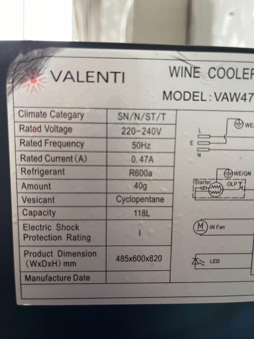 VALENTI WINE CHILLER, TV & Home Appliances, Kitchen Appliances, Wine ...