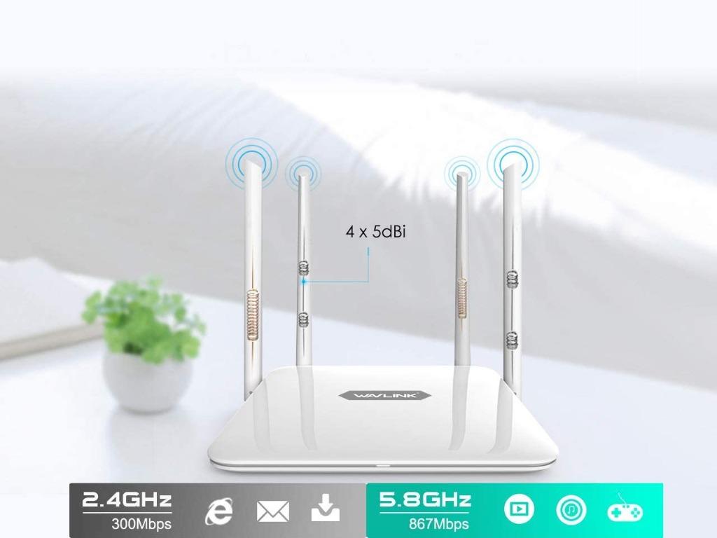 WAVLINK AC1200 Dual-Band Wireless Router, High Speed WiFi Router with ...