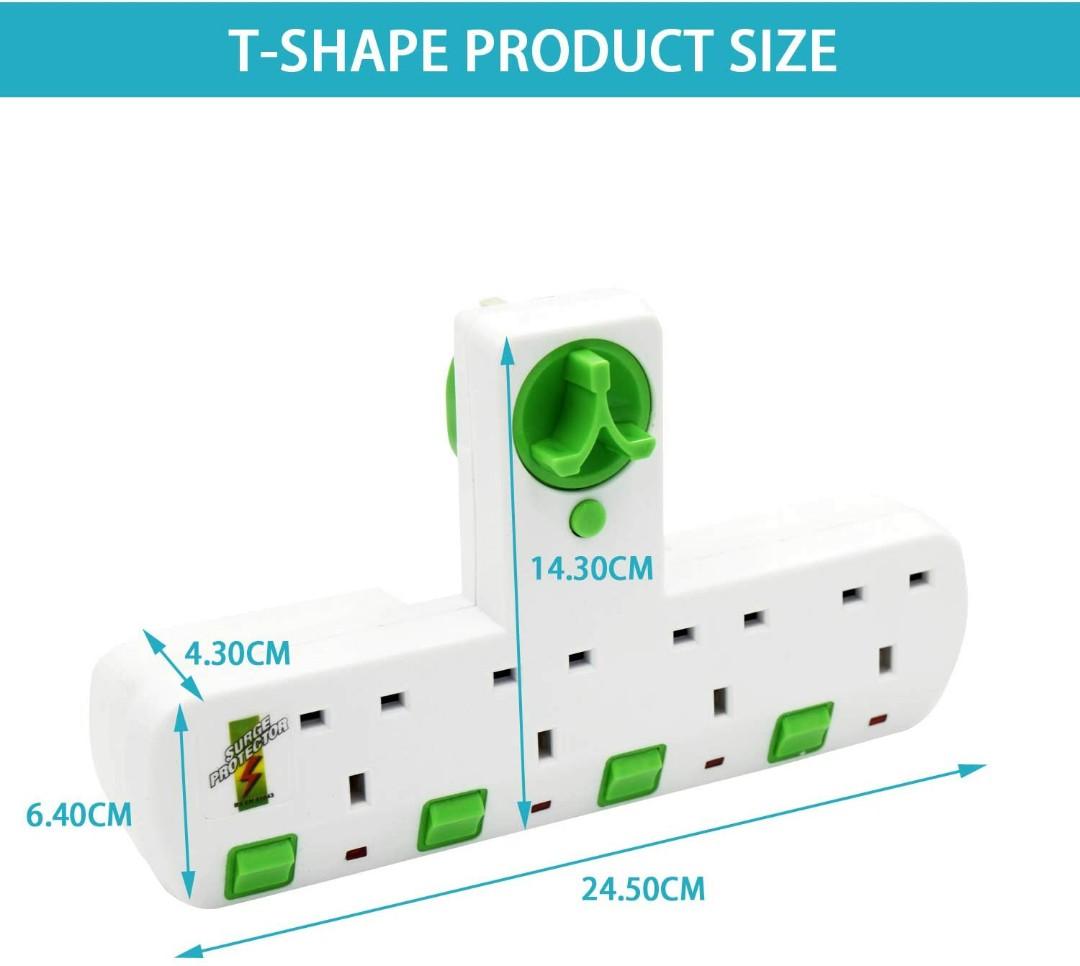 BOCHAMTEC Cable Free Wall Socket 4 Way Roto Adaptor Plug With 180 ...