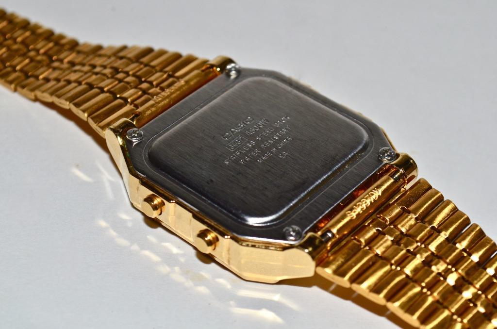 Casio Gold Digital Watch A500W ( World Time / Chronograph / Quartz ), Men's Fashion, Watches ...