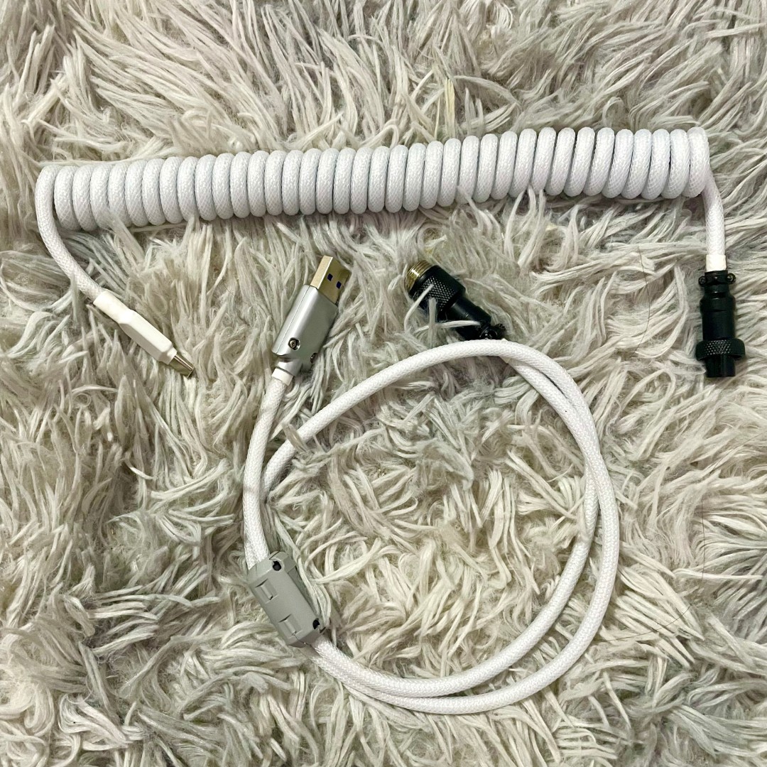 [Coiled Cable] Custom Black / White Coiled Aviator Cable for Custom ...