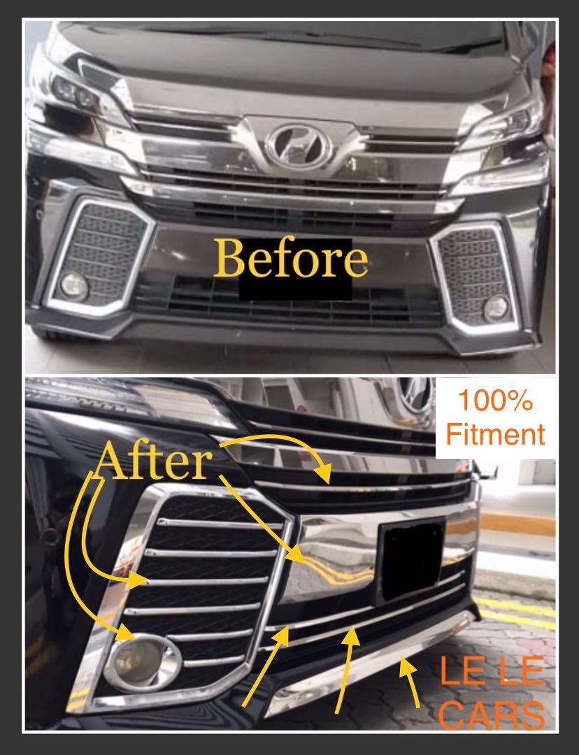 In Stock: 30 series Vellfire Front Bumper Full Set Chrome, Car ...