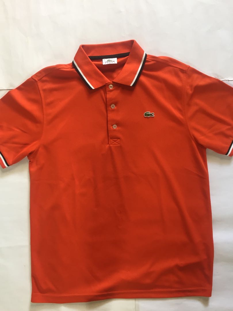 Lacoste Red Orange Polo Shirt, Men's Fashion, Tops & Sets, Tshirts ...
