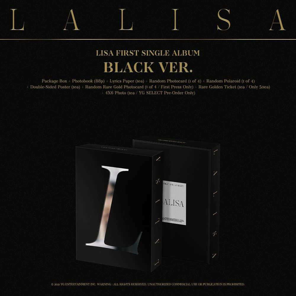 LISA FIRST SINGLE ALBUM LALISA BLACKPINK BLACK / GOLD VER. KTOWN ...