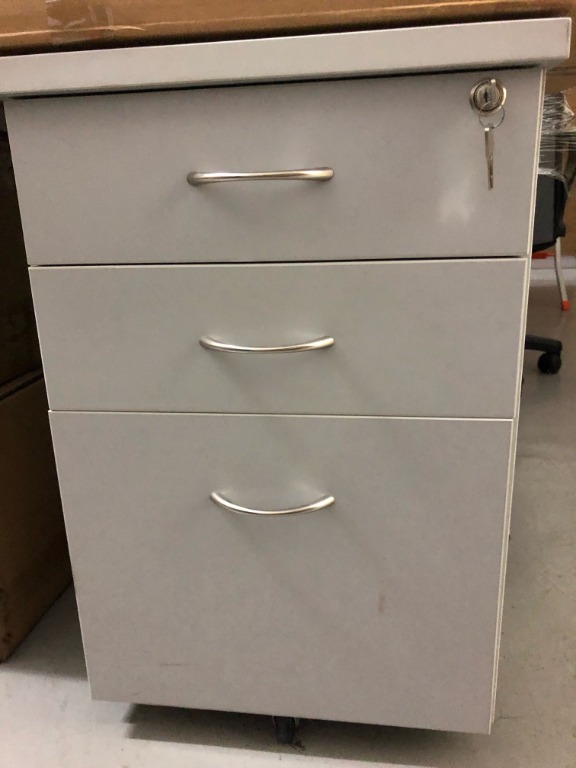 Mobile Pedestal with key - 3 drawers (Grey), Furniture & Home Living ...