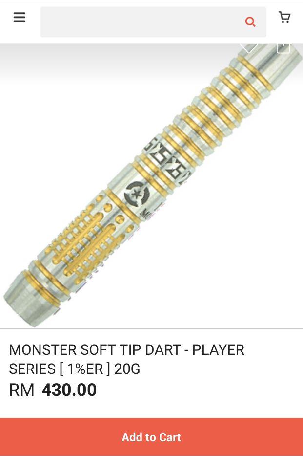 Monster Darts Elliot Milkman Signature Model, Sports Equipment, Sports ...