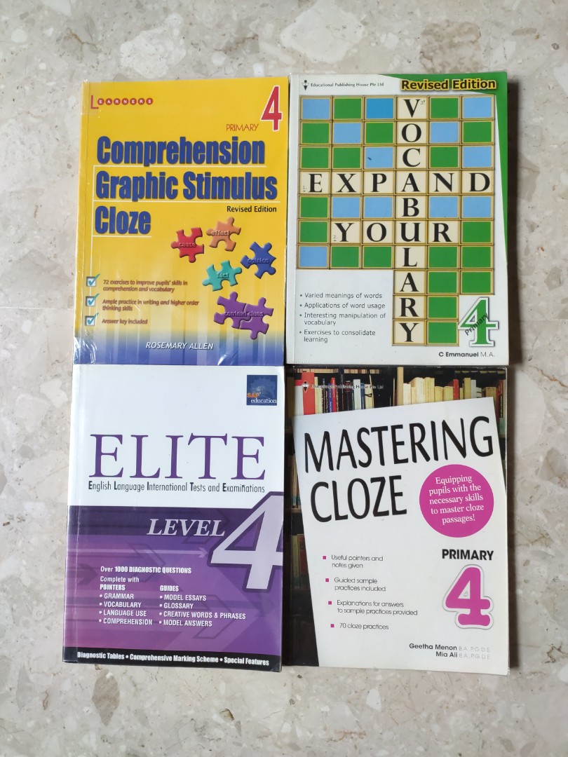 P4 English Comprehension Cloze Vocabulary, Hobbies & Toys, Books ...