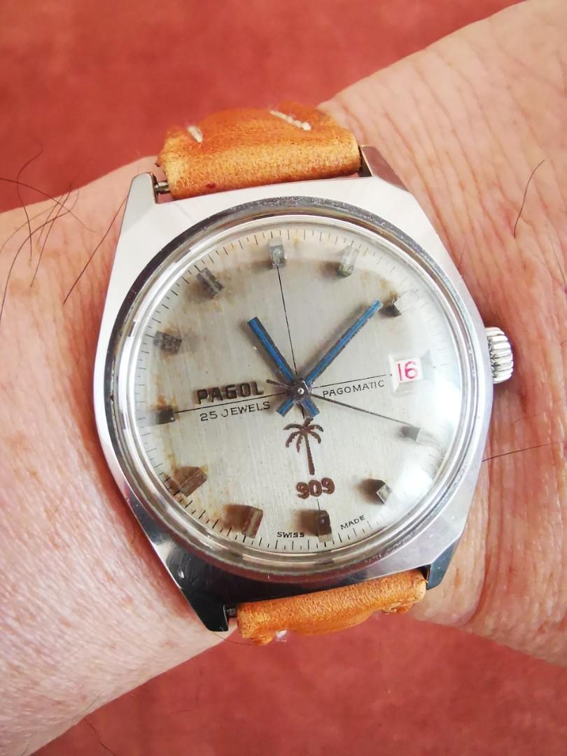PAGOL PAGOMATIC 椰树/宝树牌 Coconut Tree Brand 1960’s Big Sub-Second ...