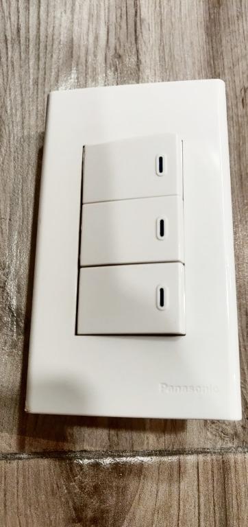 Panasonic wide series 3 gang switch, Furniture & Home Living, Lighting ...