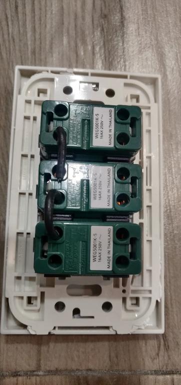 Panasonic wide series 3 gang switch, Furniture & Home Living, Lighting ...