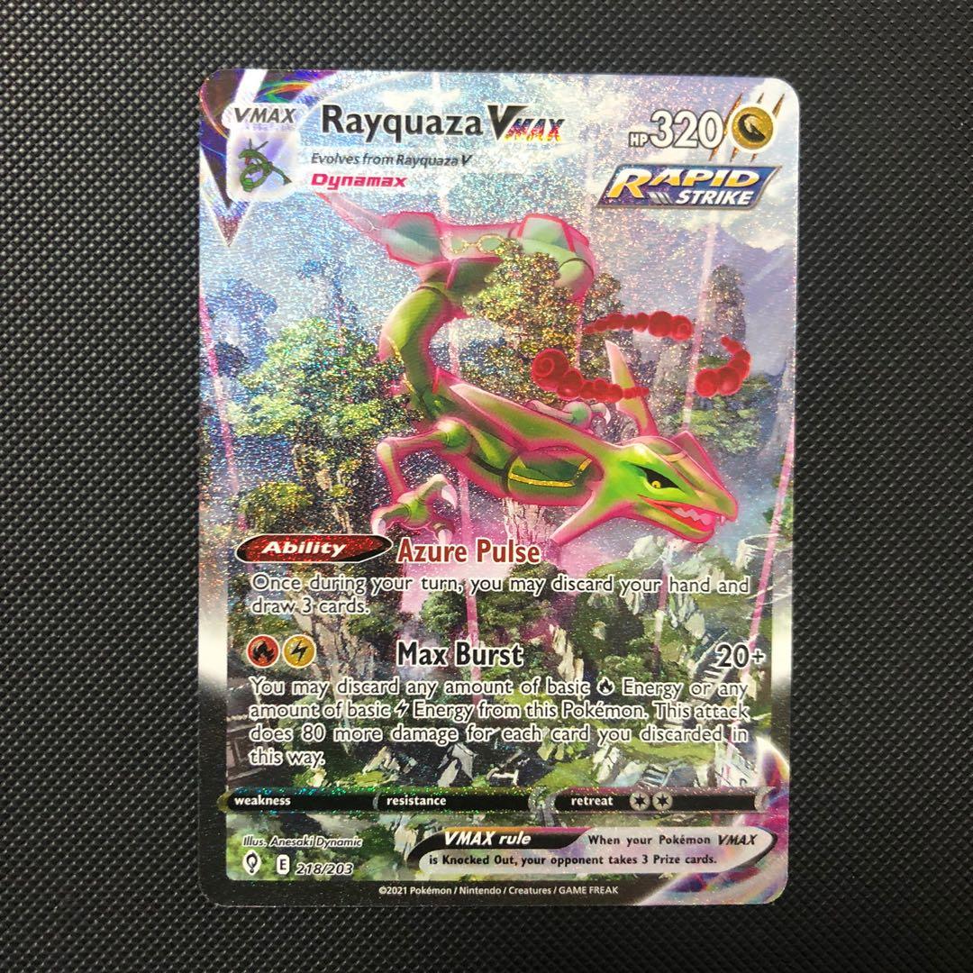 Rayquaza VMAX ALT ART POKEMON, Hobbies & Toys, Toys & Games on Carousell