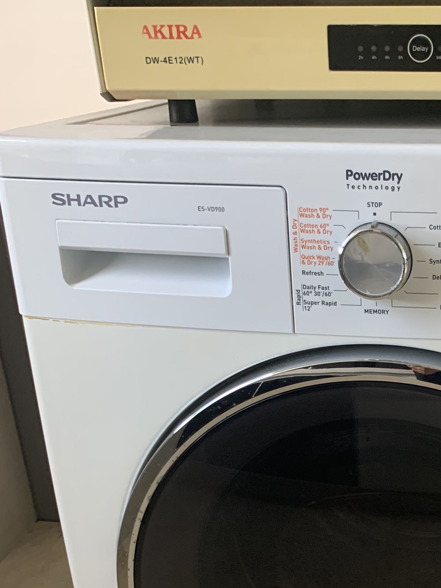 Sharp Es - VD 900 9/6kg washer dryer, TV & Home Appliances, Washing ...