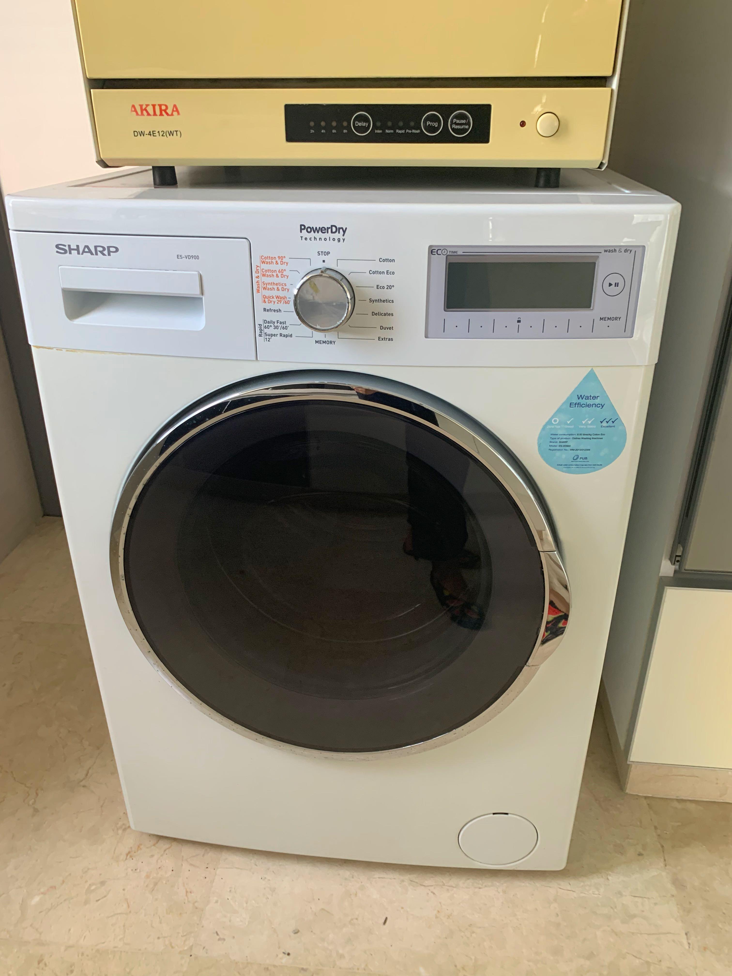 Sharp Es - VD 900 9/6kg washer dryer, TV & Home Appliances, Washing ...