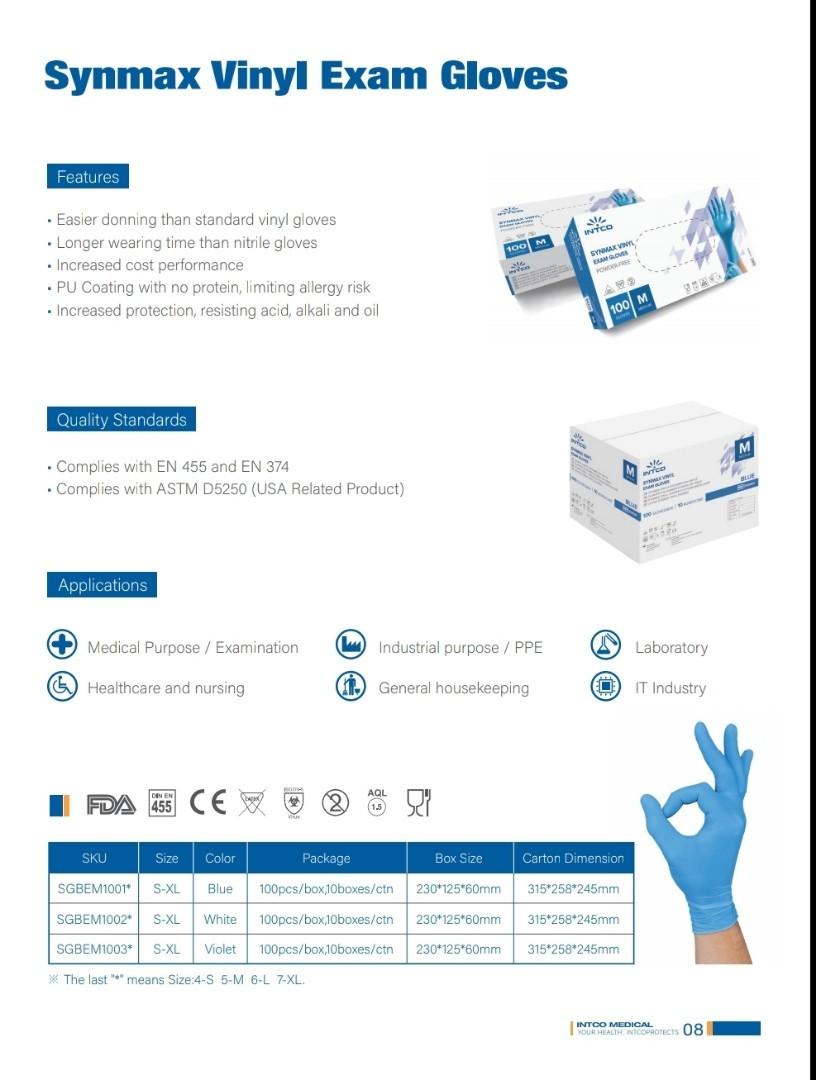 Synmax Nitrile Gloves, Health & Nutrition, Medical Supplies & Tools on ...