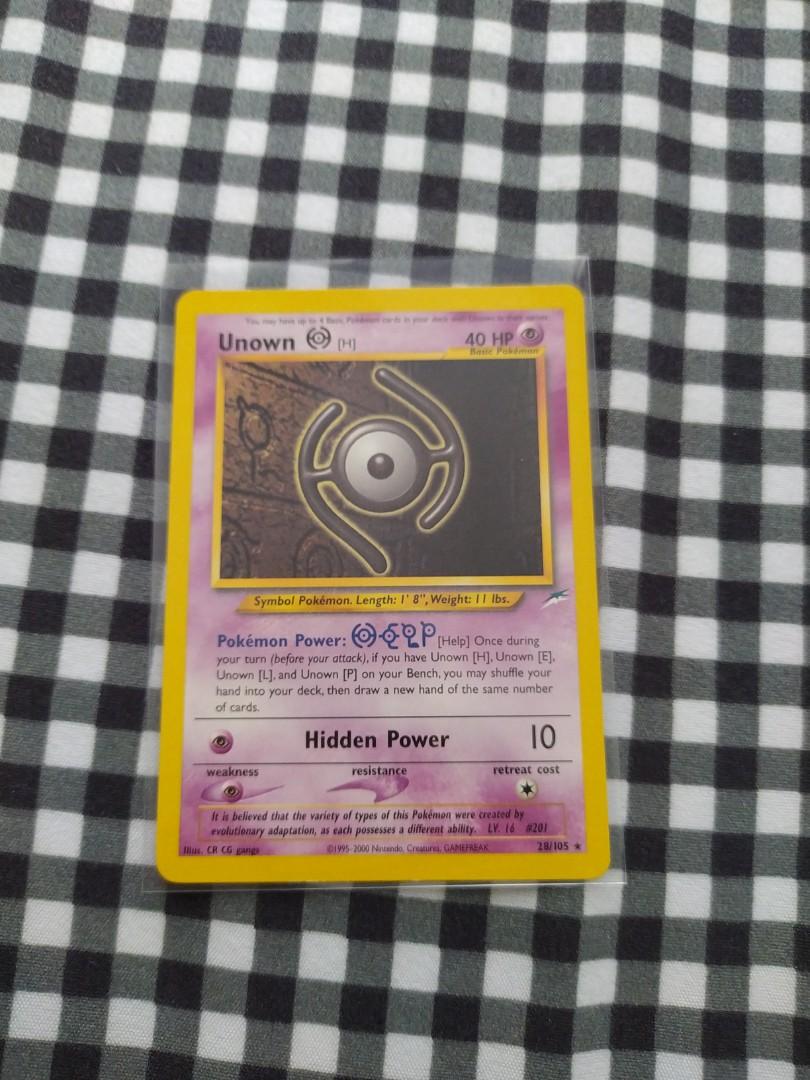 Unown H Rare Pokemon Card / Vintage Pokemon Cards Vintage Holos Flareon ...