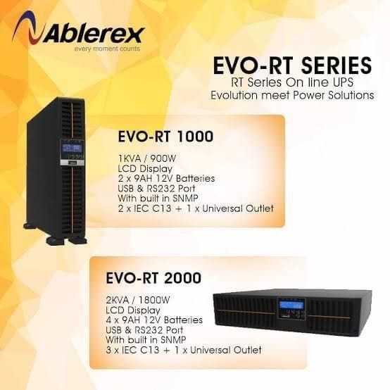 ABLEREX EVO RT Series Online UPS, Computers & Tech, Office & Business ...