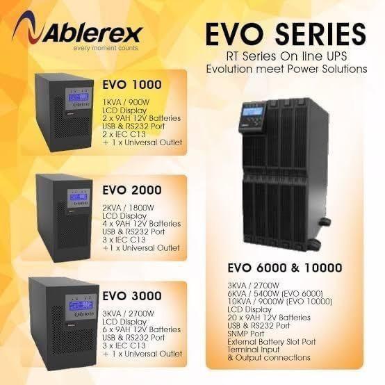 ABLEREX EVO Series Online UPS, Computers & Tech, Office & Business ...