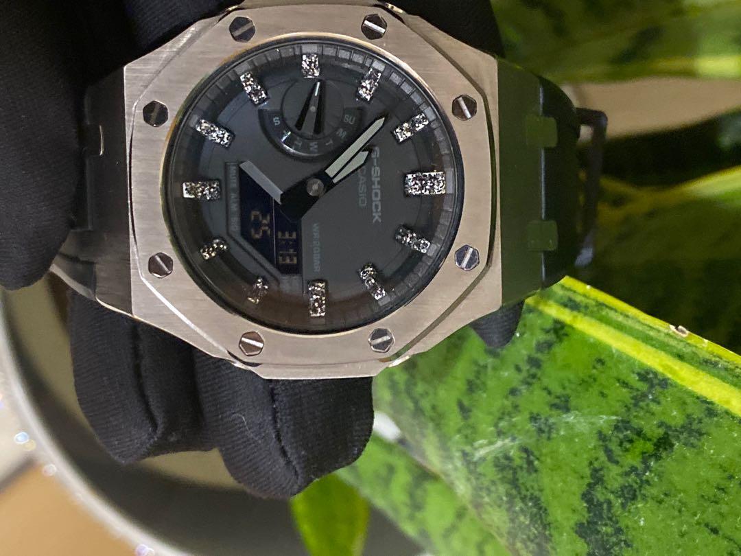 Gm2100 style AP Diver v4 mod full black hitam ga2100 ga2110 ga-2100 ga ...