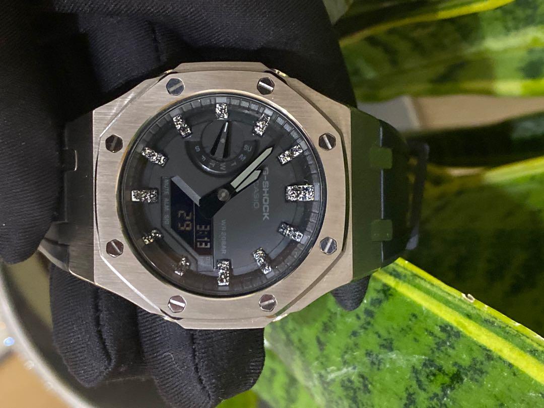 Gm2100 style AP Diver v4 mod full black hitam ga2100 ga2110 ga-2100 ga ...