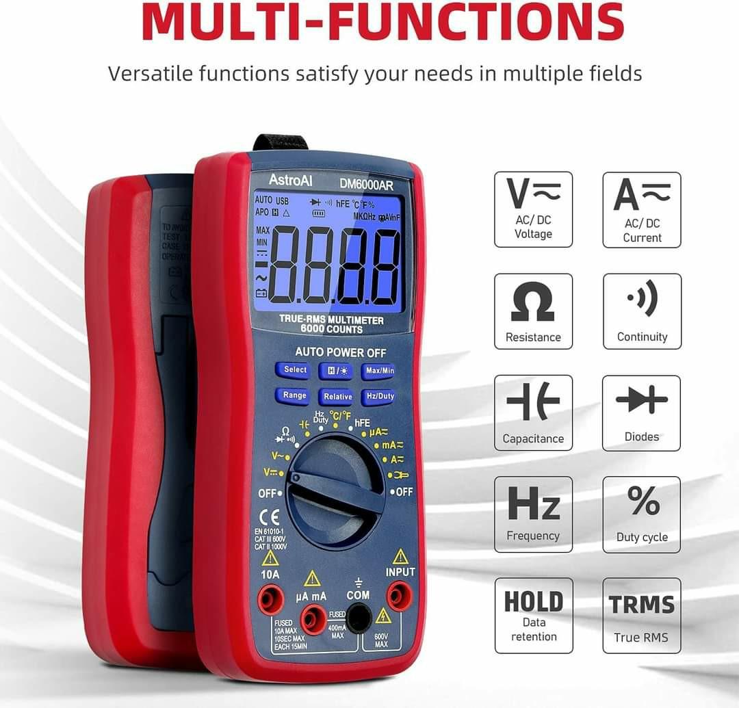 AstroAI Digital Multimeter, TRMS 6000 Counts Volt Meter Manual and Auto ...