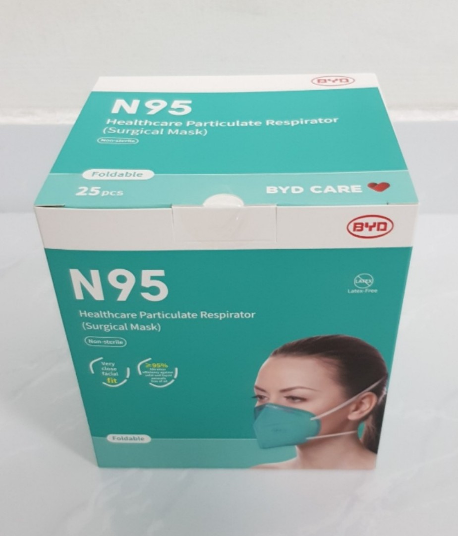 BYD N95 masks, Health & Nutrition, Face Masks & Face Shields on Carousell