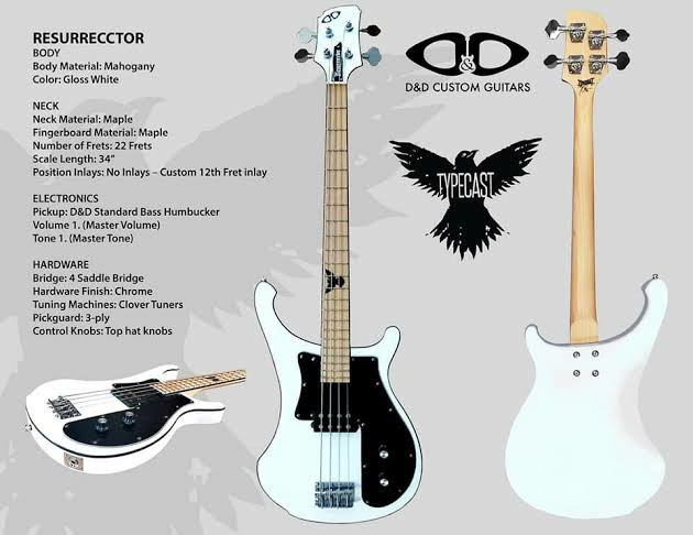 DnD Typecast Signature Ressurector Bass Guitar, Hobbies & Toys, Music ...