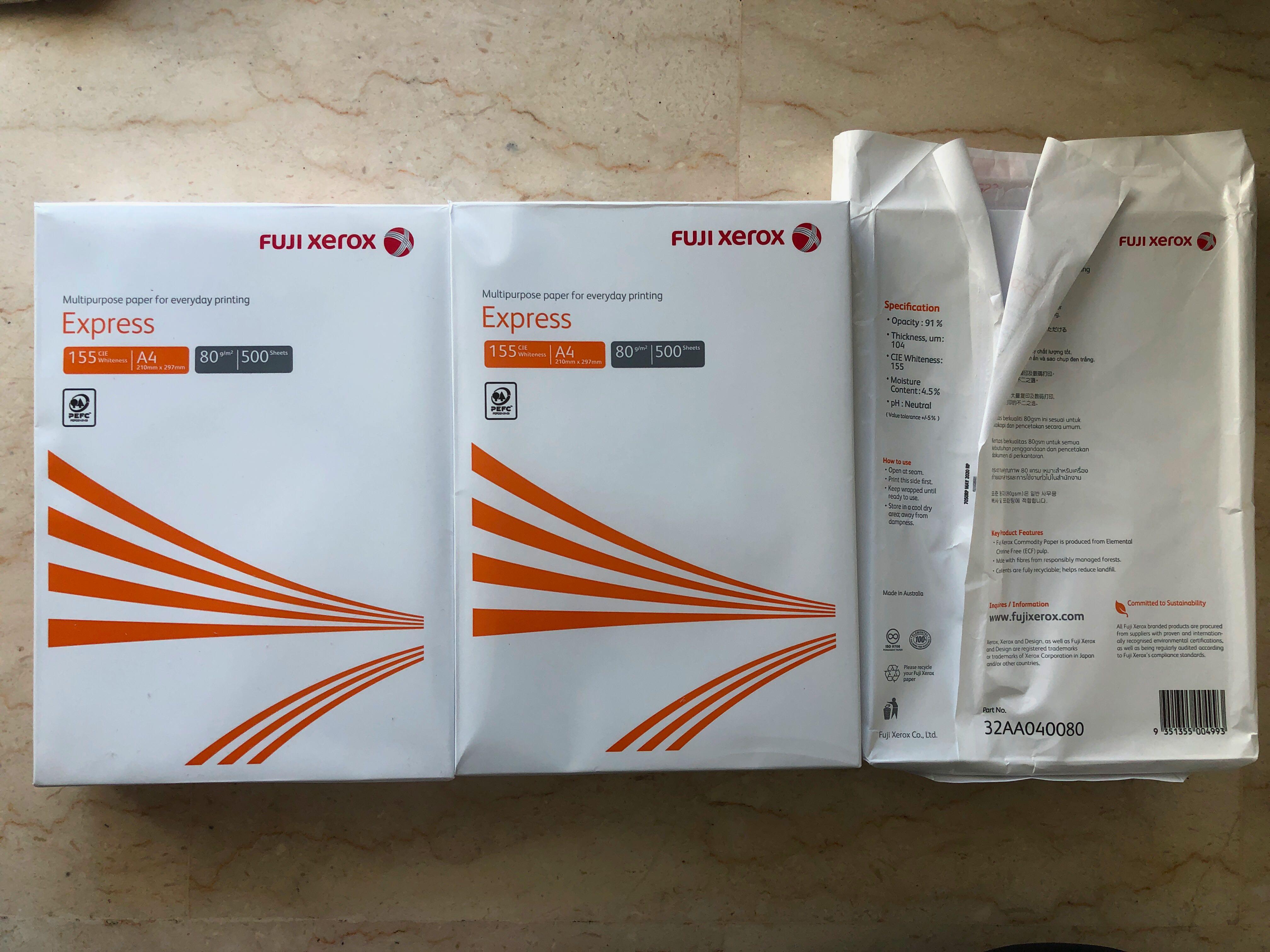 Fuji Xerox A4 80g Paper 1 ream 1 pack 500 sheets express 80gsm a4 paper ...