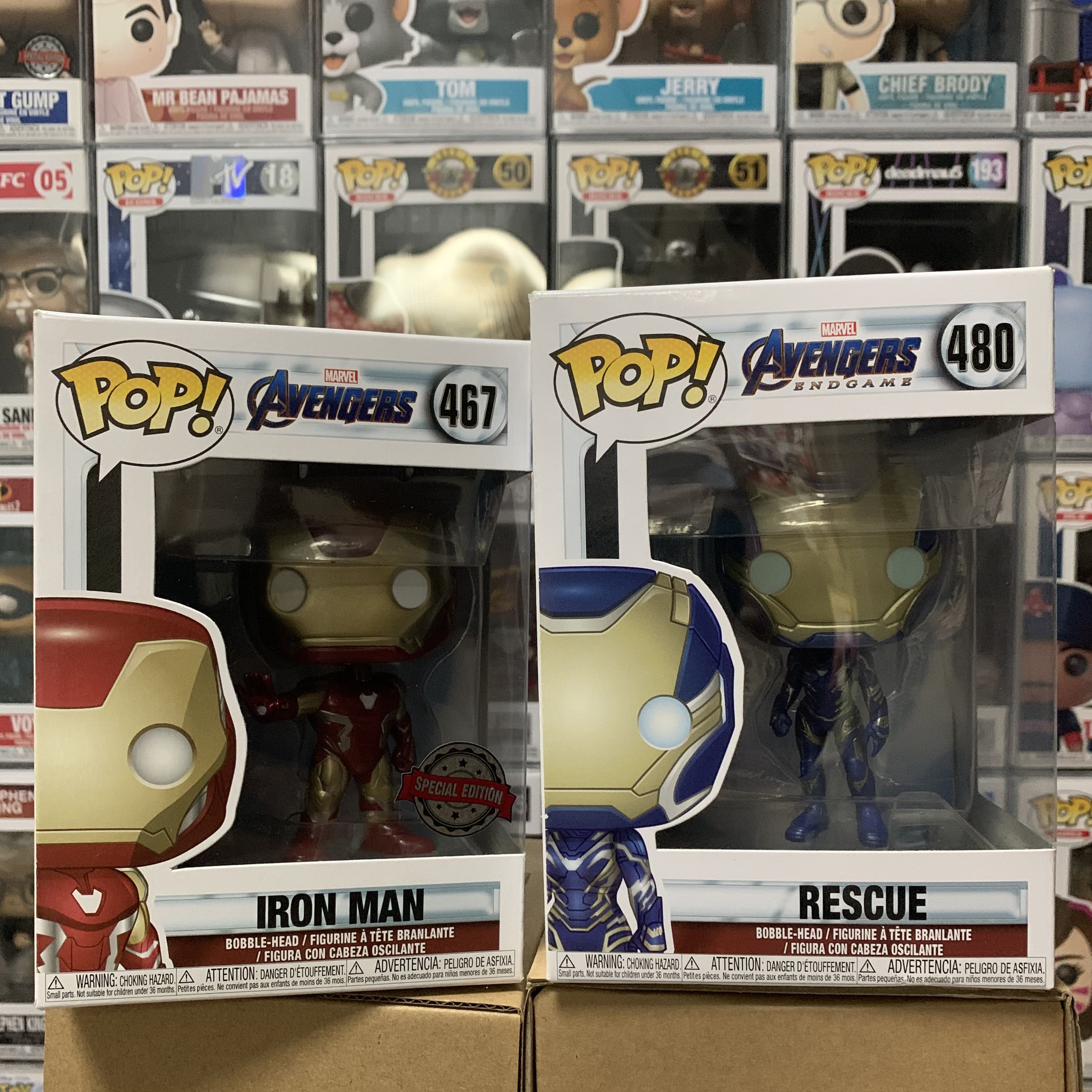 Funko Pop Marvel Avengers EndGame Iron Man # 467 Rescue # 480 Tony ...