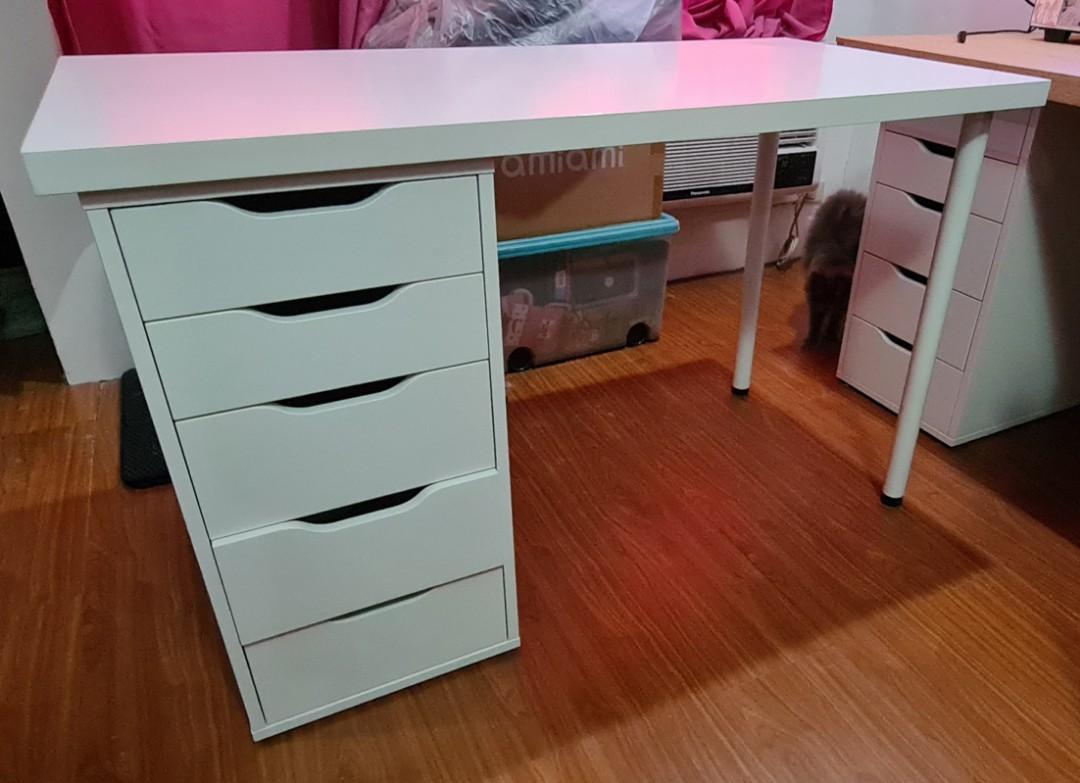 Ikea Linnmon Alex Desk 120 cms, Furniture & Home Living, Furniture ...