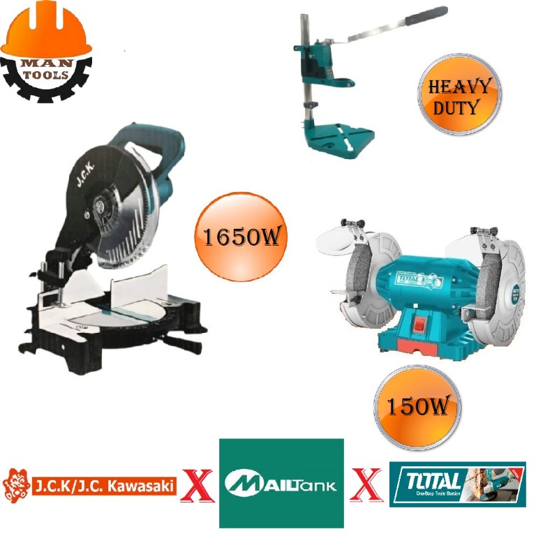 Jck Miter Saw and Total Bench Grinder with Free Mailtank Drill Stand ...