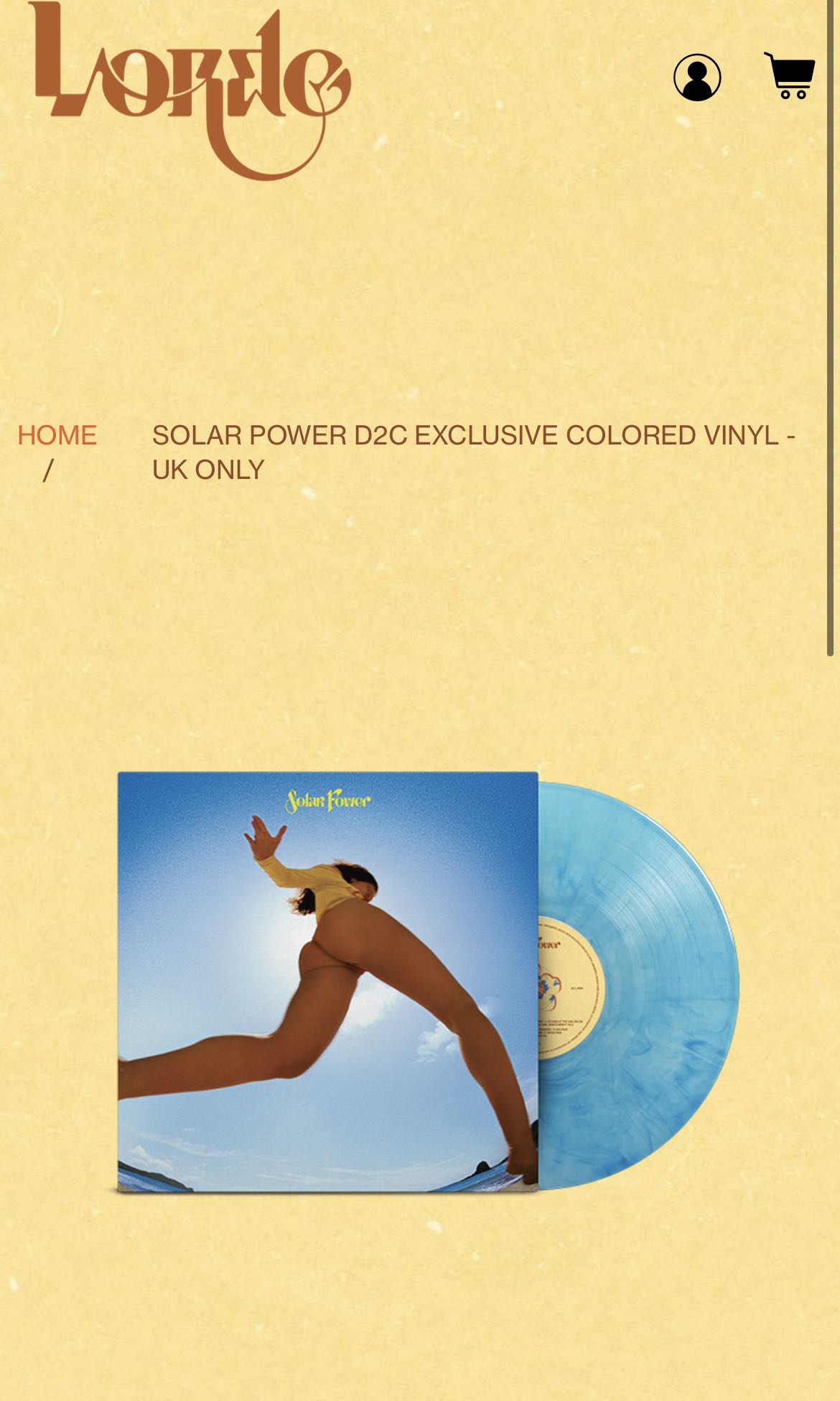 Lorde Solar Power Marbled Blue Vinyl, Hobbies & Toys, Music & Media ...