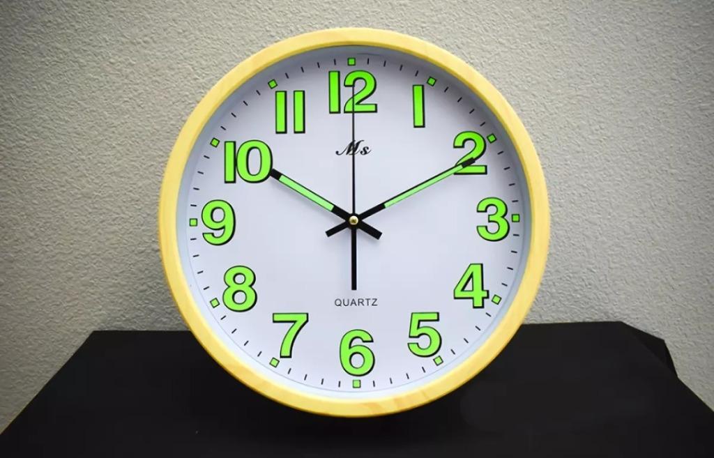 Luminous Wall Clock Big Easy-Read Number 12inch/30cm Wall Clock ( Free ...