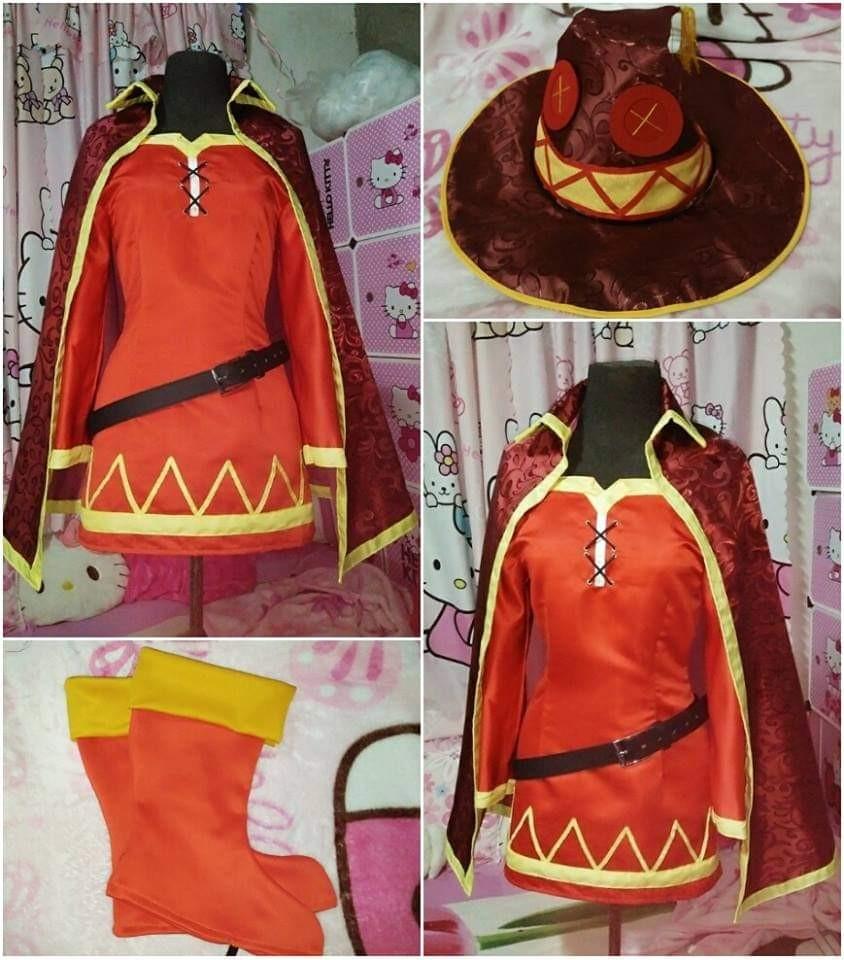 Megumin Cosplay (Konosuba) Full Costume Set with Wig, Hobbies & Toys ...