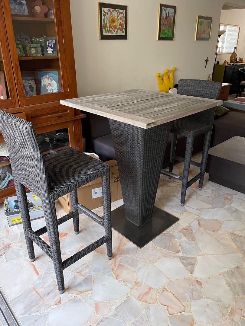 Outdoor high chair and table set, Furniture & Home Living, Furniture ...