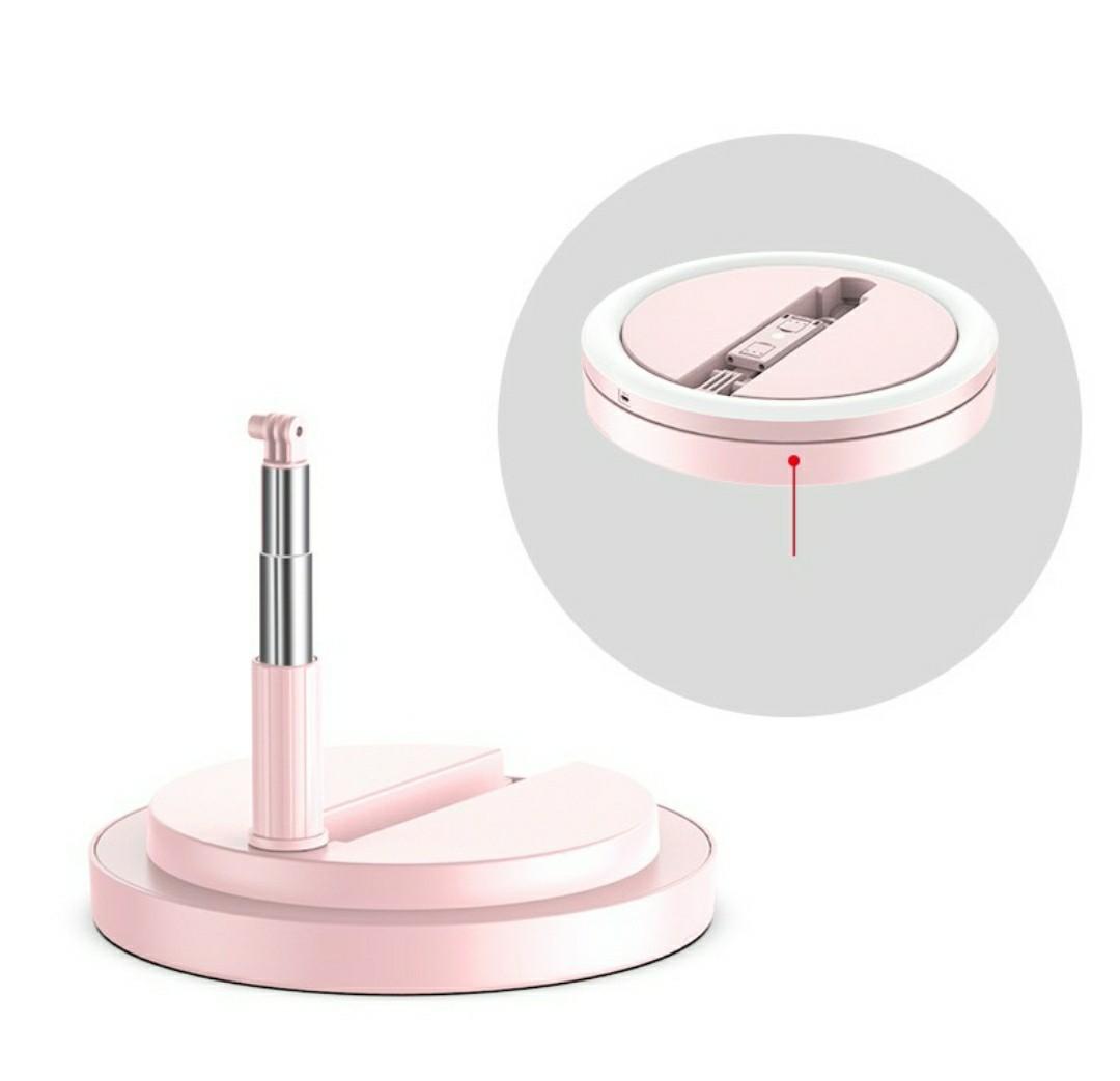 Pink collapsable/foldable ring light stand, Furniture & Home Living ...