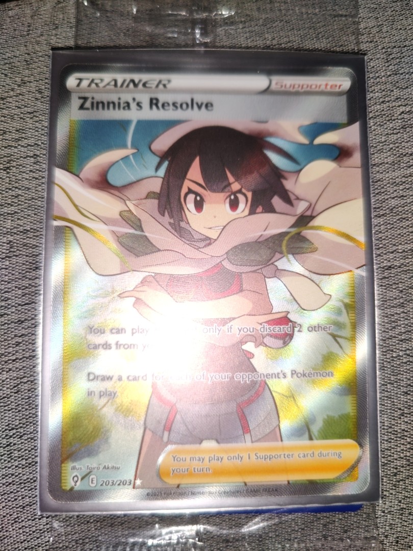 Pokemon TCG Evolving skies Zinnia's resolve 203/203 Full art Trainer ...