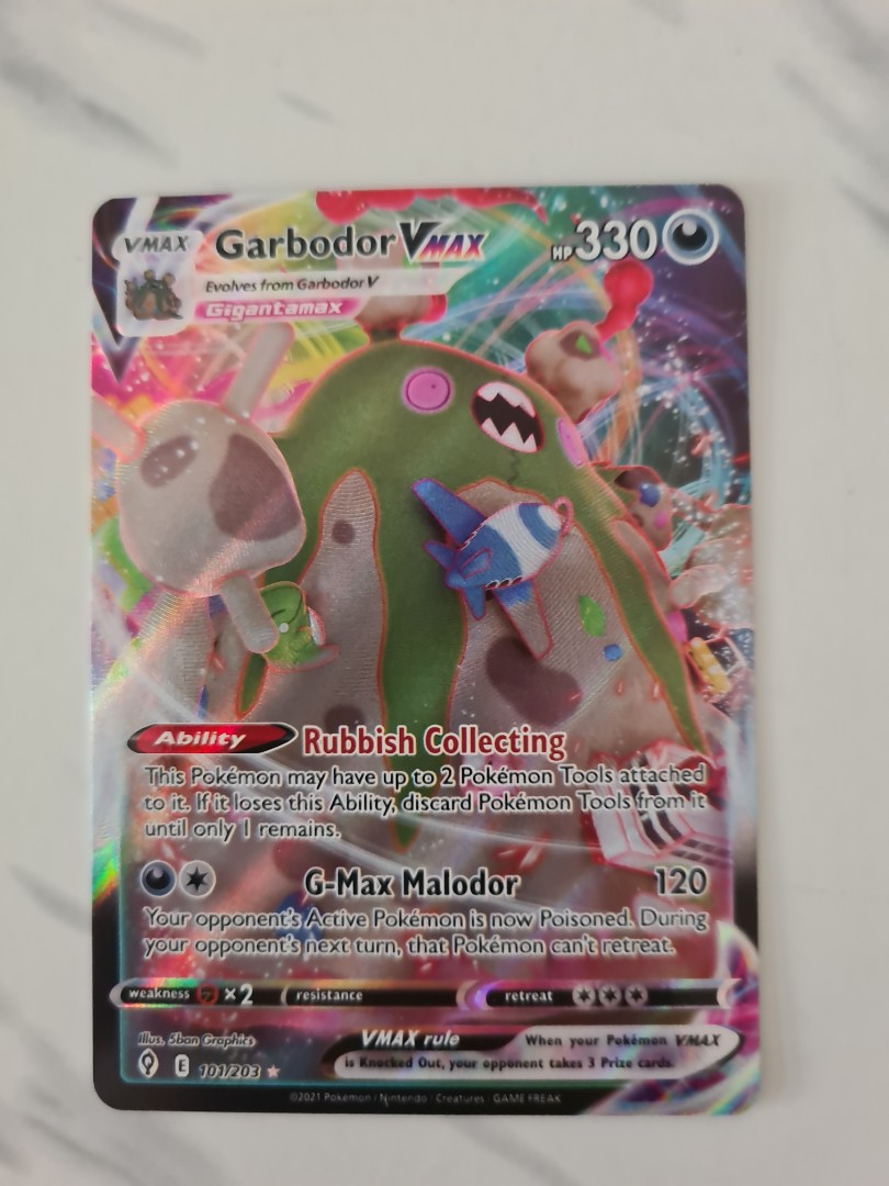 Pokemon TCG: Garbodor Vmax Evolving Skies, Hobbies & Toys, Toys & Games ...