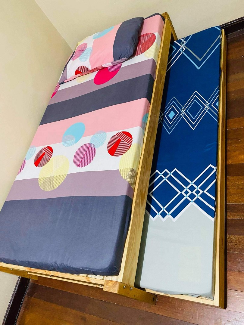 Pull out bed with uratex foam, Furniture & Home Living, Furniture, Bed ...