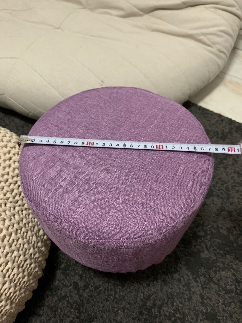 Purple stool with wooden legs, Furniture & Home Living, Furniture ...