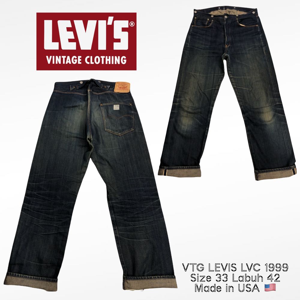 RARE VTG LEVIS LVC 125th ANNIVERSARY MODEL 1890 SELVEDGE SIZE 33 MADE ...