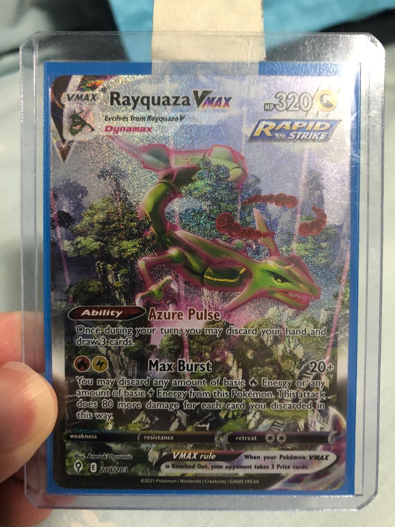 Rayquaza VMax Alternate art, Hobbies & Toys, Toys & Games on Carousell