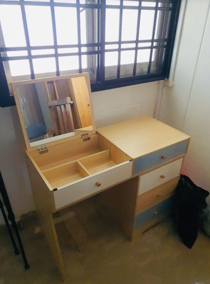 On Sales!! [READY STOCK] 90cm Flip-up mirror Dressing Table with drawer ...