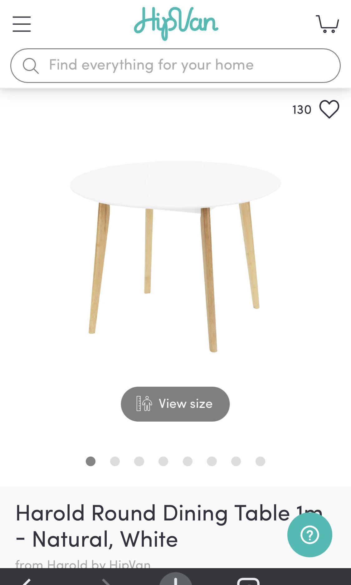 Round Dining Table 1m, Furniture & Home Living, Furniture, Tables ...