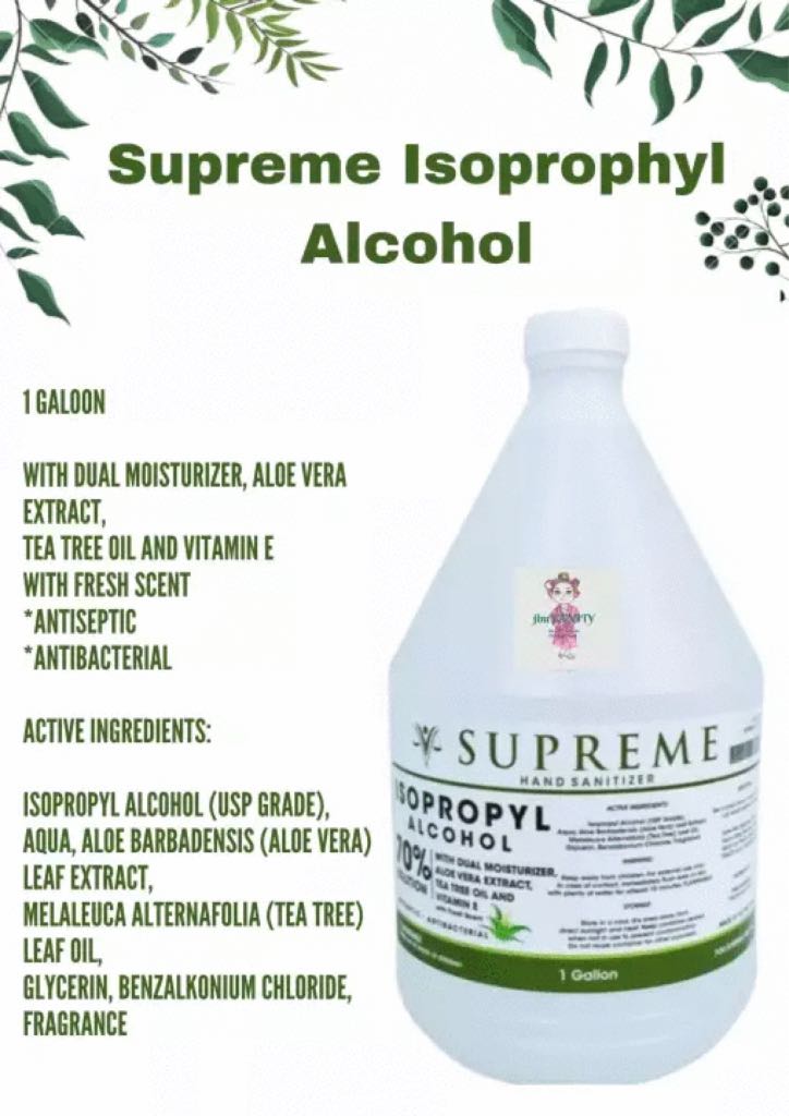 SUPREME ALCOHOL 1 GALLON, Beauty & Personal Care, Sanitizers ...