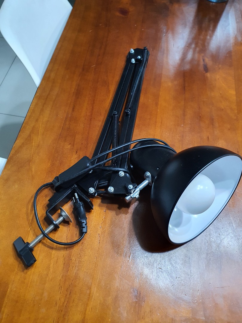 Table Lamp Clamp with Bulb, Furniture & Home Living, Lighting & Fans ...