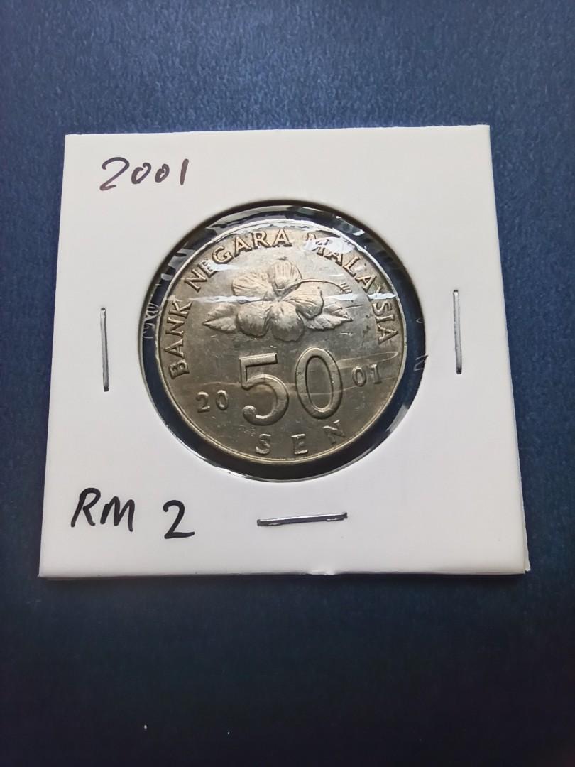 2001 Bunga Raya 2nd 50sen Old Coin Wang Syiling Duit Lama Siri 2 50 Sen ...